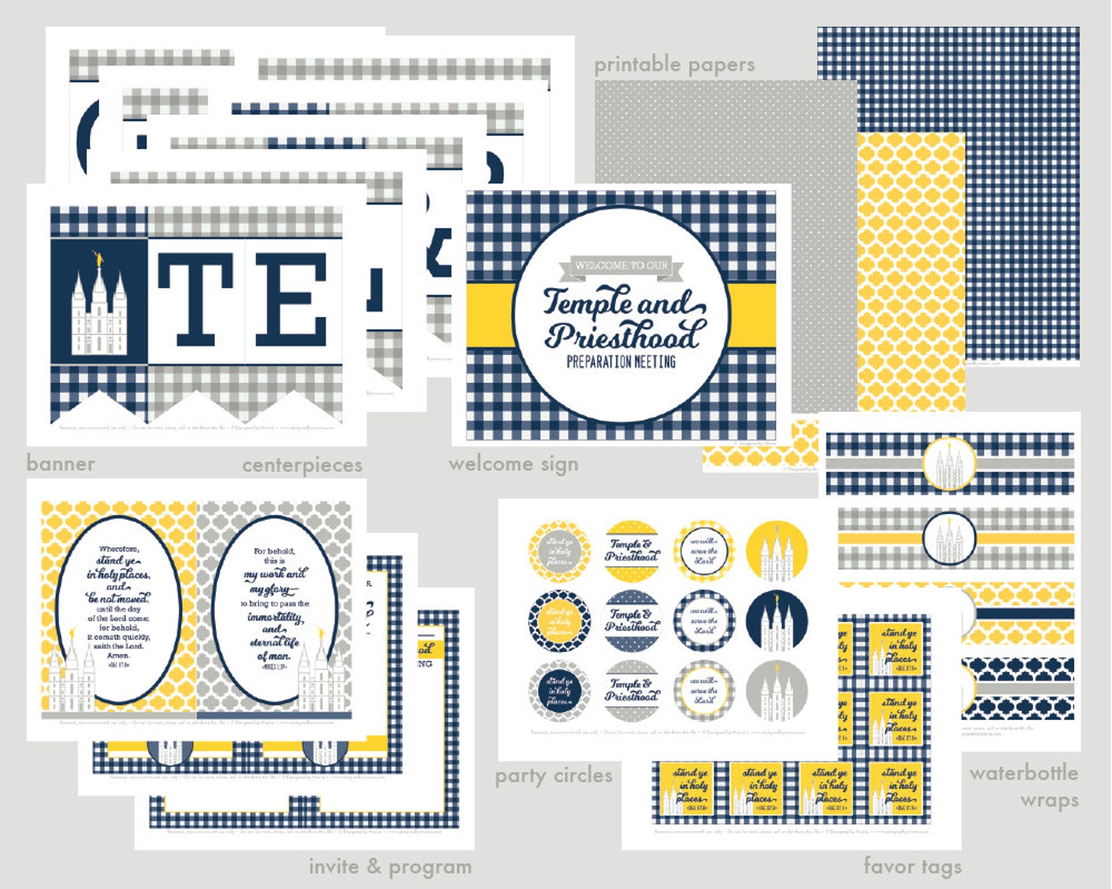 Temple and Priesthood Preparation Meeting Party Printable Set LDS Party ...