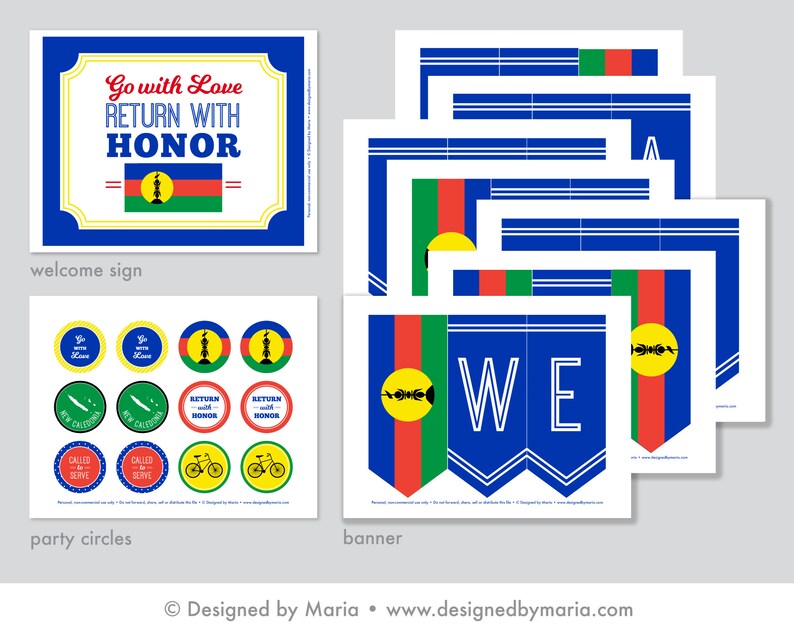 LDS New Caledonia Mission Farewell Party Printable Set: Missionary ...
