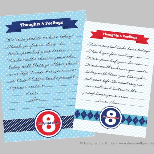 LDS Baptism Testimony Cards Printable: Red and Blue Guests - Etsy