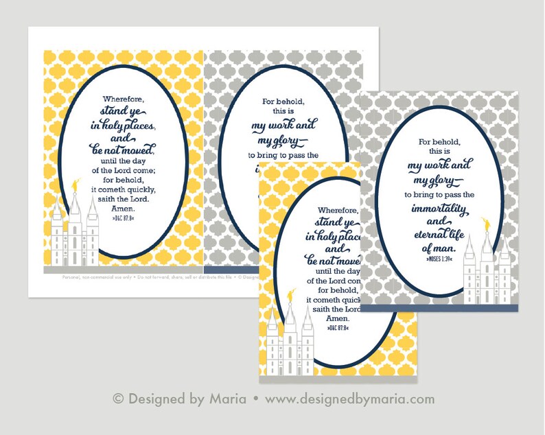Centerpiece Signs for Temple and Priesthood Preparation Meeting: Yellow ...