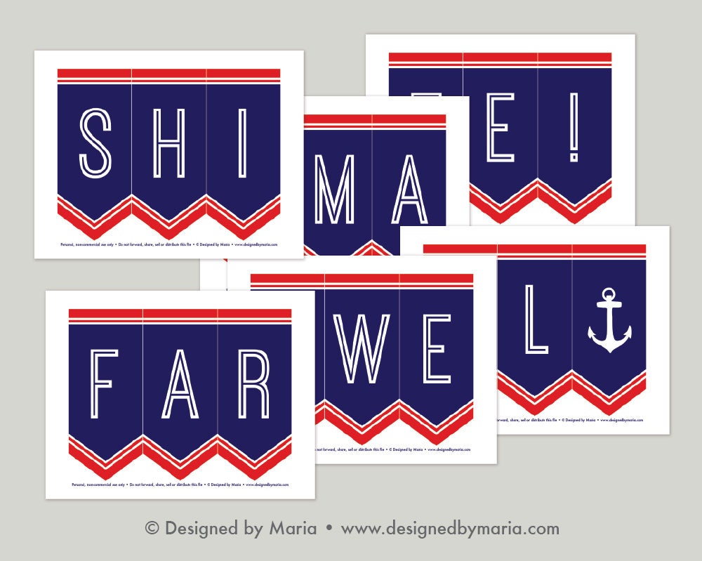 USN, Navy, Marines, Coast Guard Farewell Banner Printable: Farewell ...