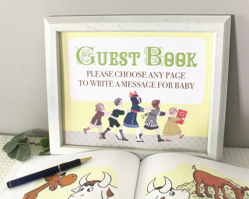 Baby Shower Guestbook Sign Printable Alternative Guest Book: Gender ...