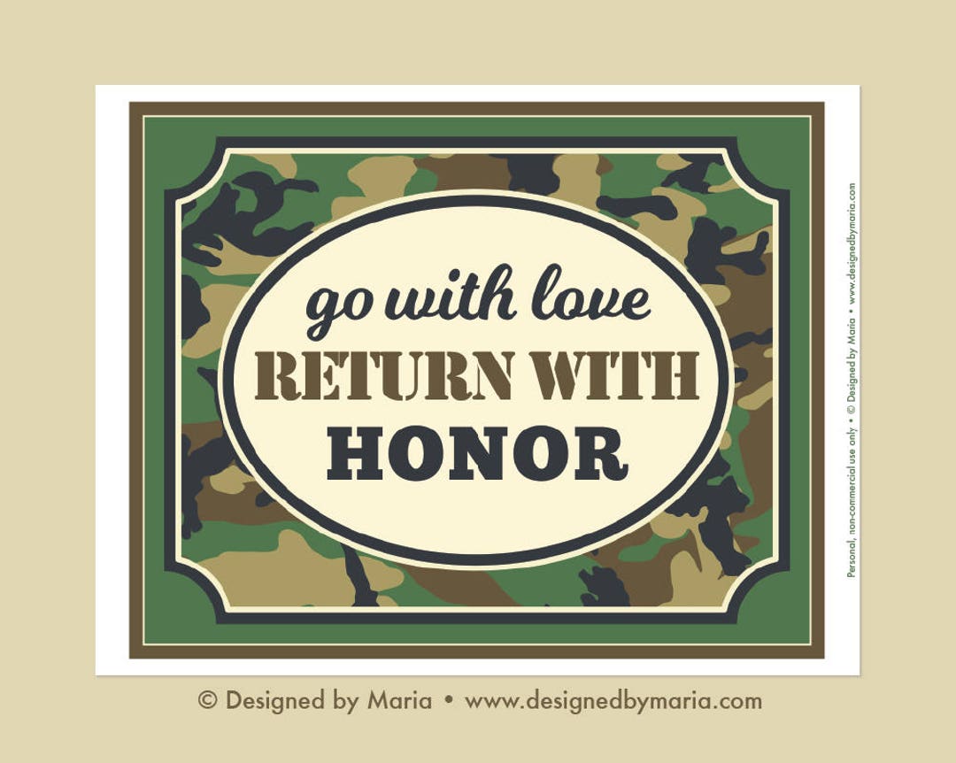 Army Farewell Decoration Printable: Boot Camp Party Sign - Go With Love ...
