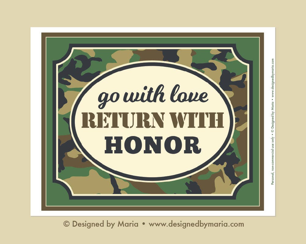 Army Farewell Decoration Printable: Boot Camp Party Sign - Go With Love ...