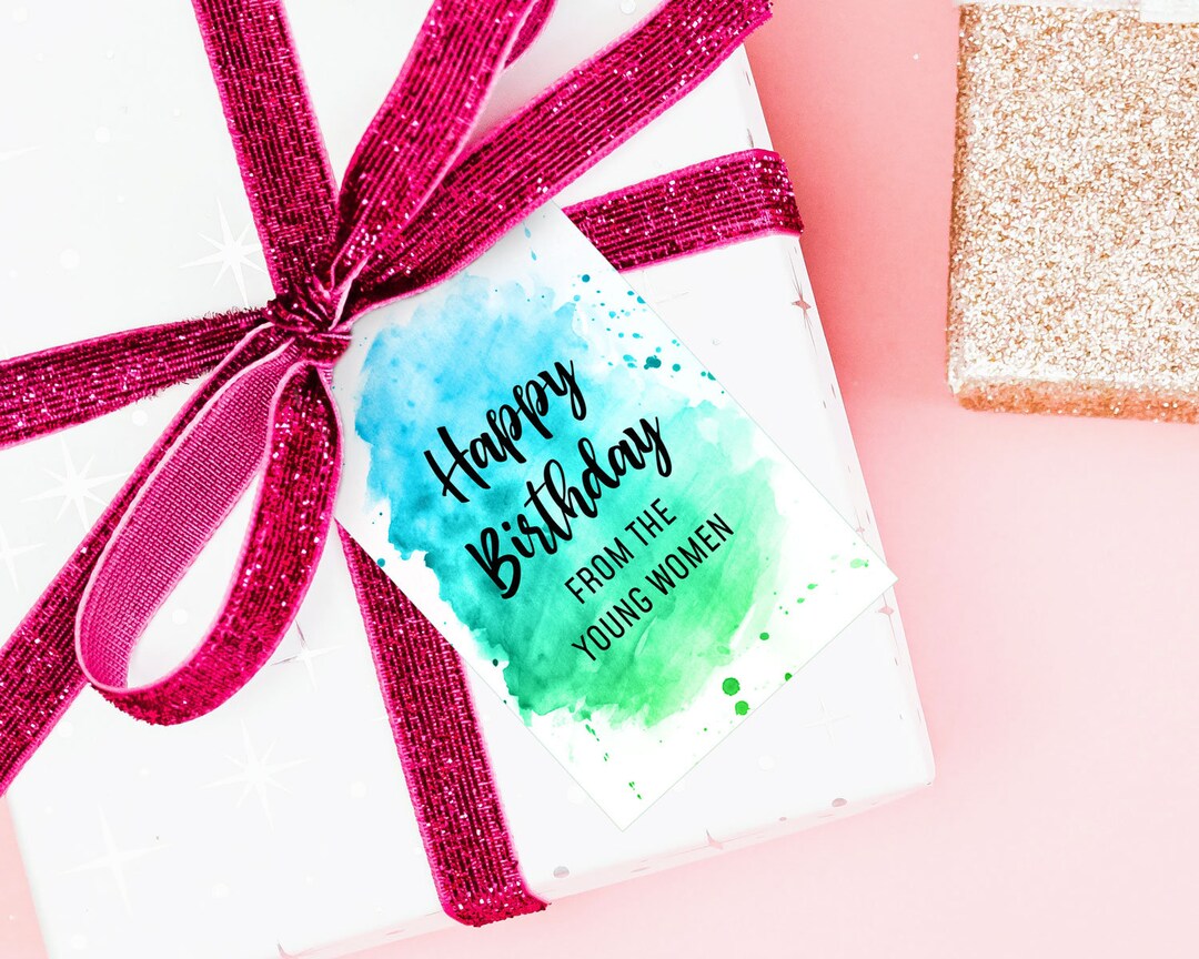 LDS Young Women Birthday Gift Tag: Inexpensive YW Gift Idea, Watercolor ...