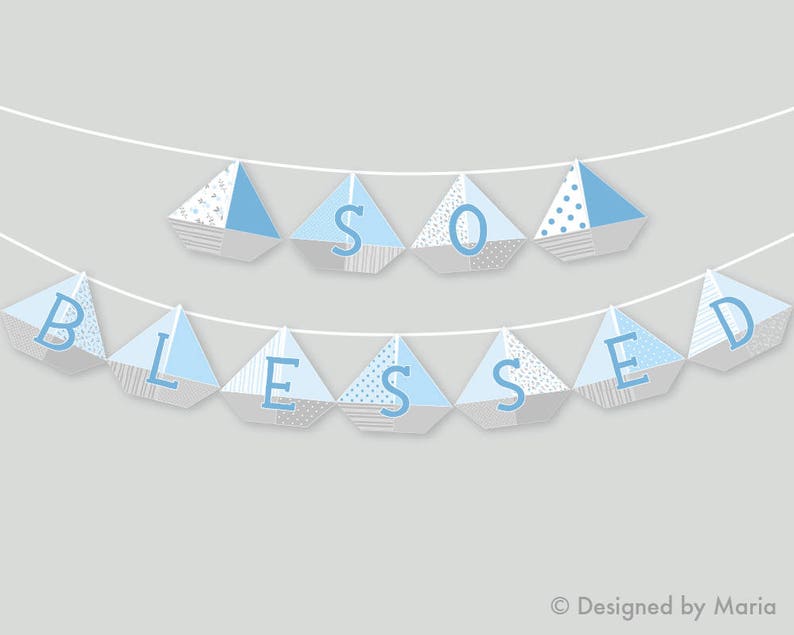 LDS Baby Boy Paper Boats Blessing Party Printable Set or - Etsy