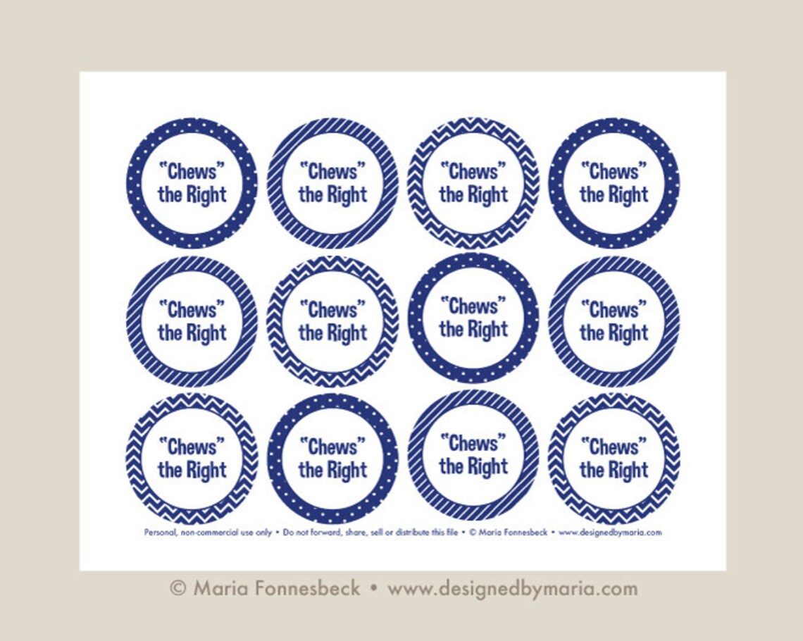 Navy Chews the Right CTR Favor Tag Printable: LDS Primary or LDS ...