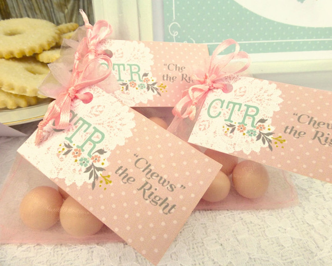 CTR "chews" the Right Favor Tags Printable: Girl Party Favor Tags for ...