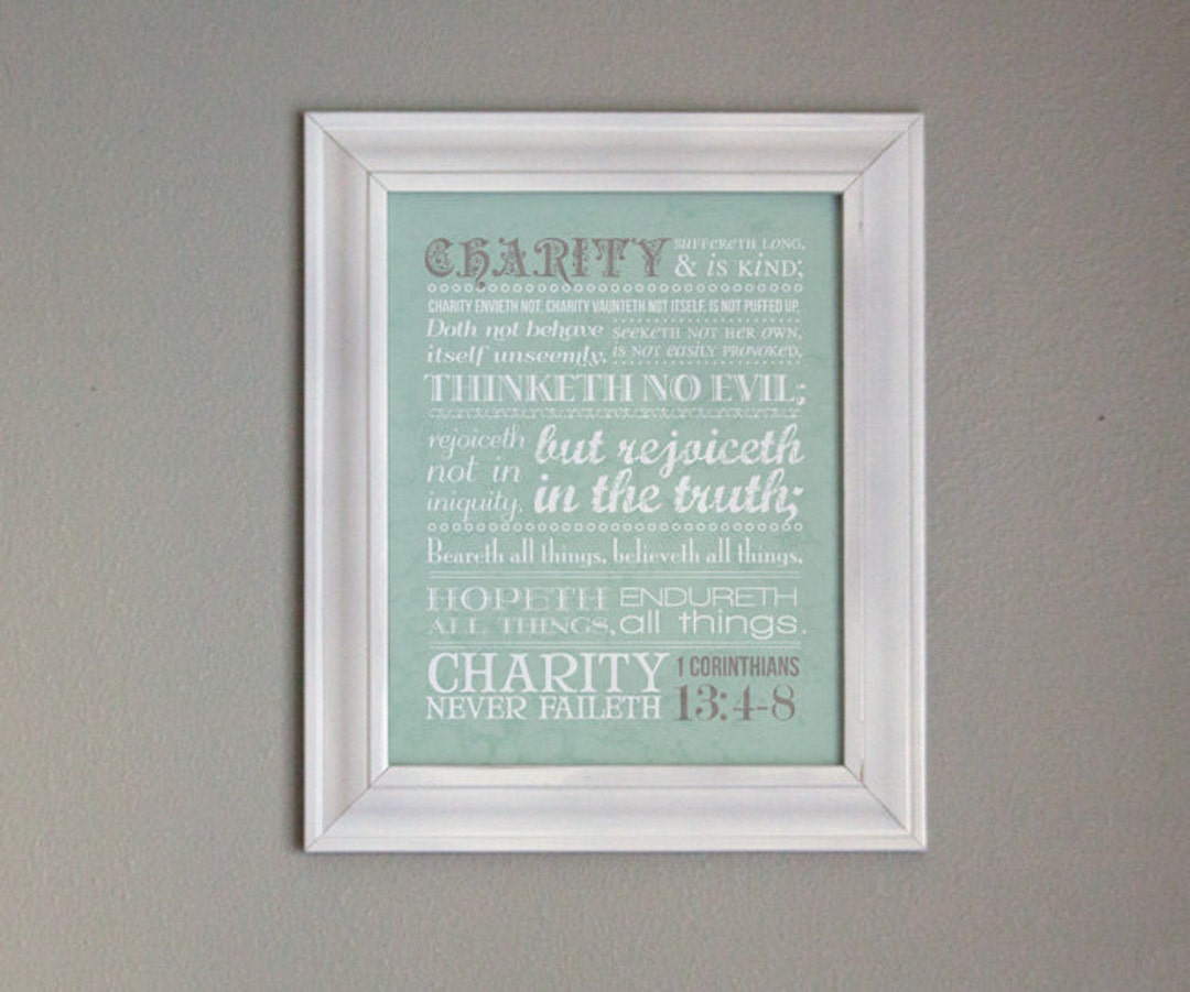 Printable Subway Art: Charity Scripture 8x10 - Instant Download - Etsy