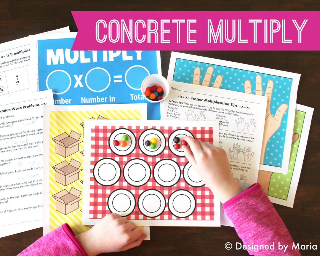 Hands on Multiplication Set for Teaching 3rd Grade Multiply: Concrete ...