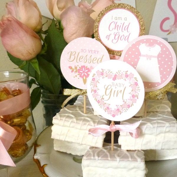 Christening Cupcake Topper - Etsy