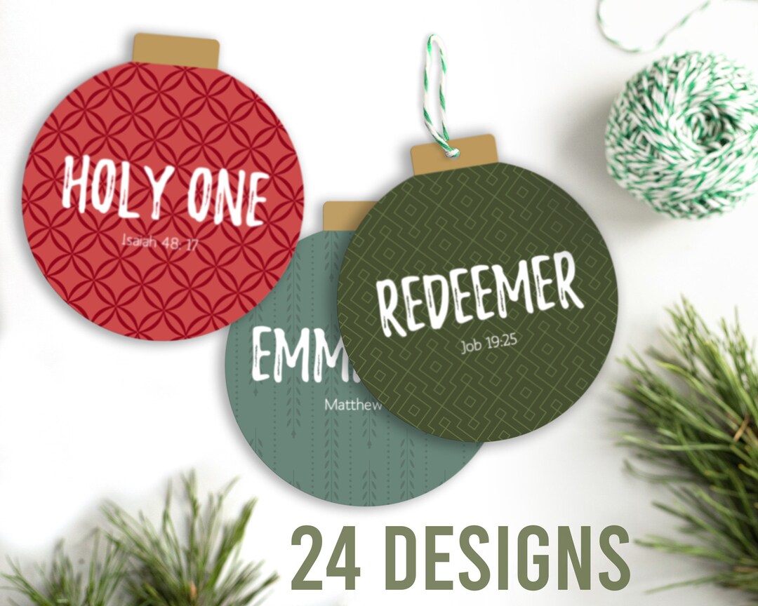 24 Names of Christ Printable Advent Ornaments for LDS Primary Christmas ...