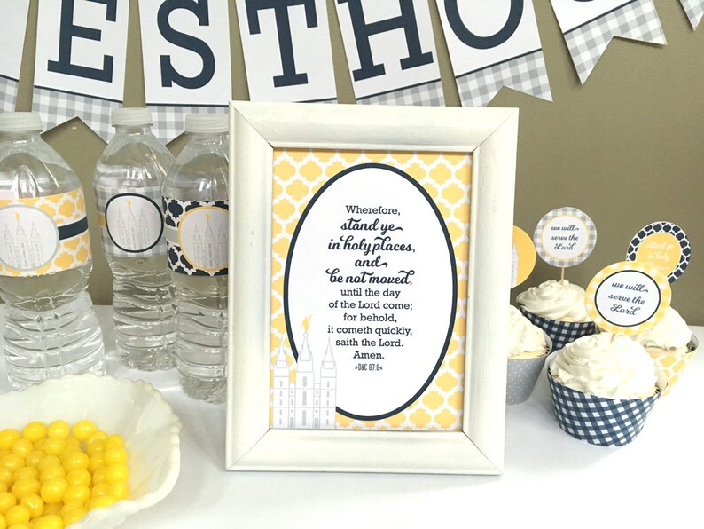 Centerpiece Signs for Temple and Priesthood Preparation Meeting: Yellow ...