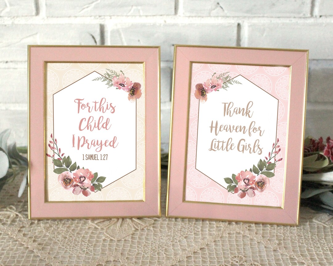 LDS Baby Blessing Decor: Centerpiece Signs for Girl Nursery or Shower ...