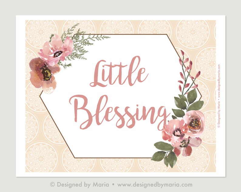 LDS Baby Blessing Sign Printable for BOHO Girl: Little - Etsy