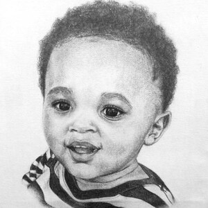 Custom Realistic Charcoal and Graphite Children Portrait Drawings - Etsy
