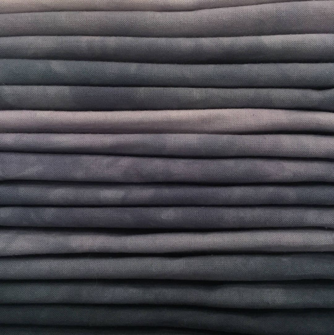 FREE SHIPPING Hand Dyed Cotton Quilt Fabric Shades of Grey fat Eighth ...