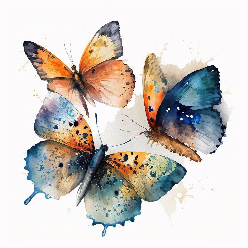 21 Watercolor Butterfly Clipart PNG Images Digital - Etsy UK