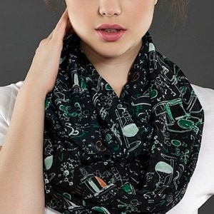 Science Gift Black Science Infinity Scarf Chemistry Scarf Formulas Geek ...