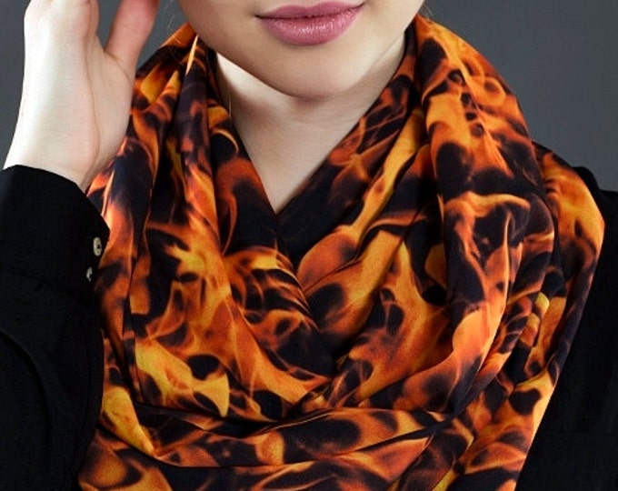 FIRE Flame Infinity Scarf Circle Scarf Tube Scarf Scarves - Etsy