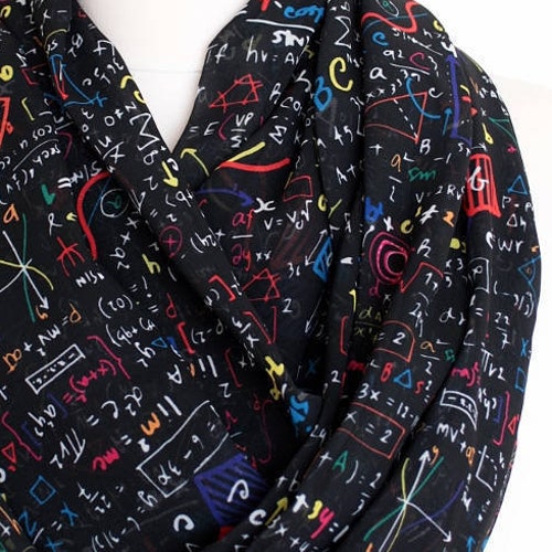 Math Teacher Gift Mathematics Pattern Scarf Infinity Scarf - Etsy