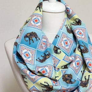 Elephant Pattern Infinity Scarf Circle Scarf Loop Scarf - Etsy