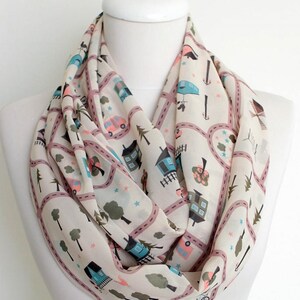 City Map Nfinity Scarf Cityscape Countryside Gift for Her Wife - Etsy