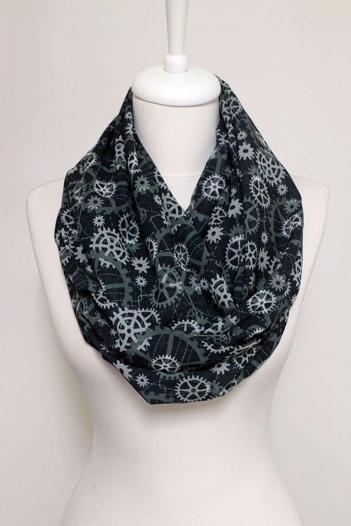 Black Mechanics Infinity Scarf Loop Scarf Circle Scarf Geek - Etsy
