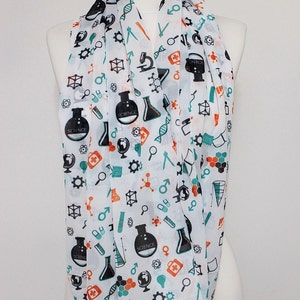 Science Scarf Infinity Print Scarf Chemistry Scarf Atom Printed Long ...