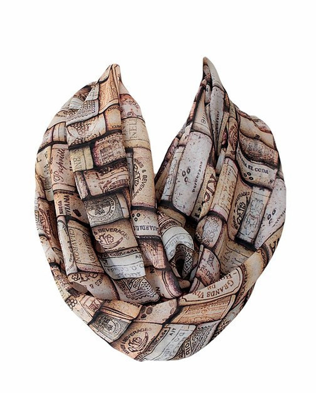 Wine Bottle Corks Infinity Scarf Circle Scarf Spring Fall Winter ...