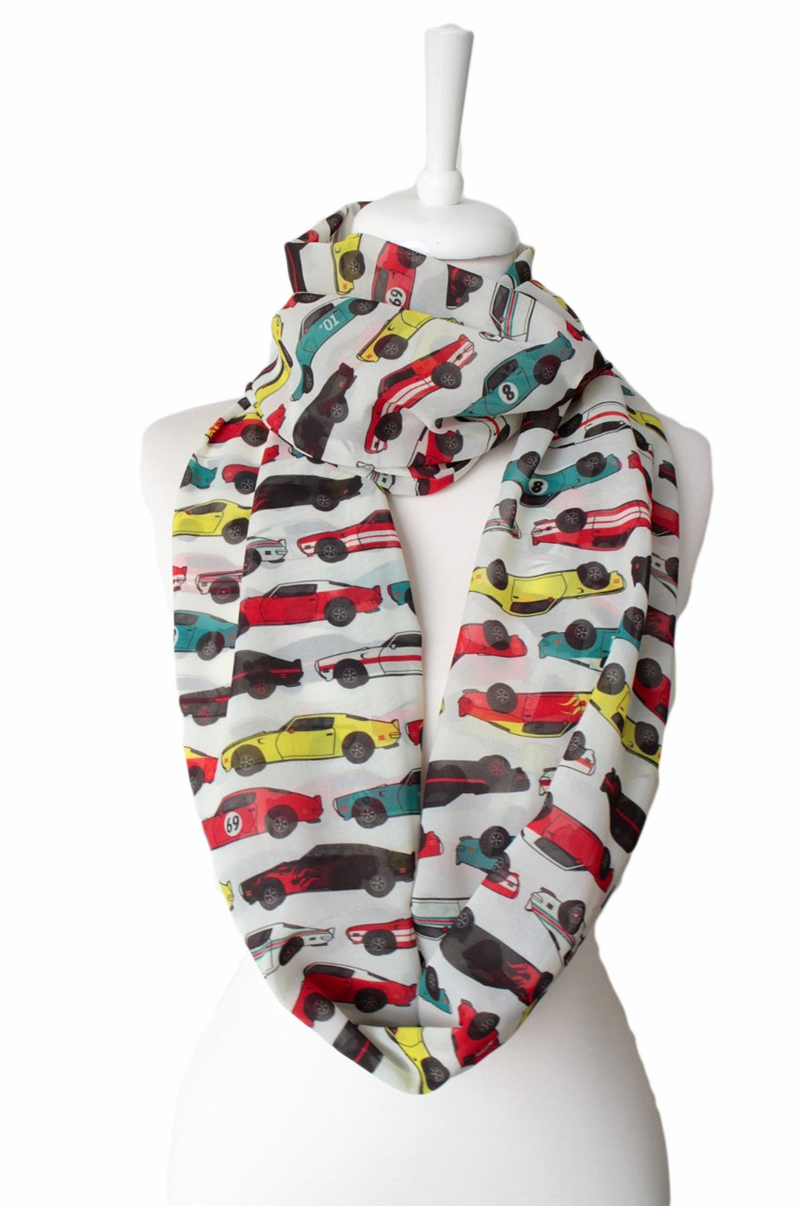 Classic Racing Cars Infinity Scarf Retro Cars Gift for Her - Etsy