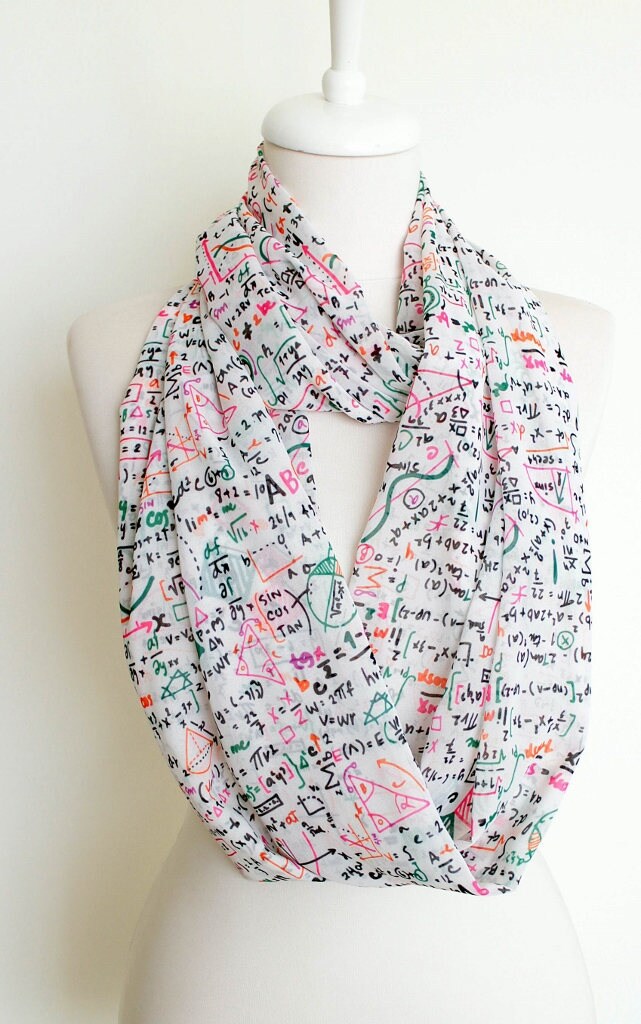 Mathematics Pattern Scarf Infinity Scarf Fall Fashion Geek - Etsy
