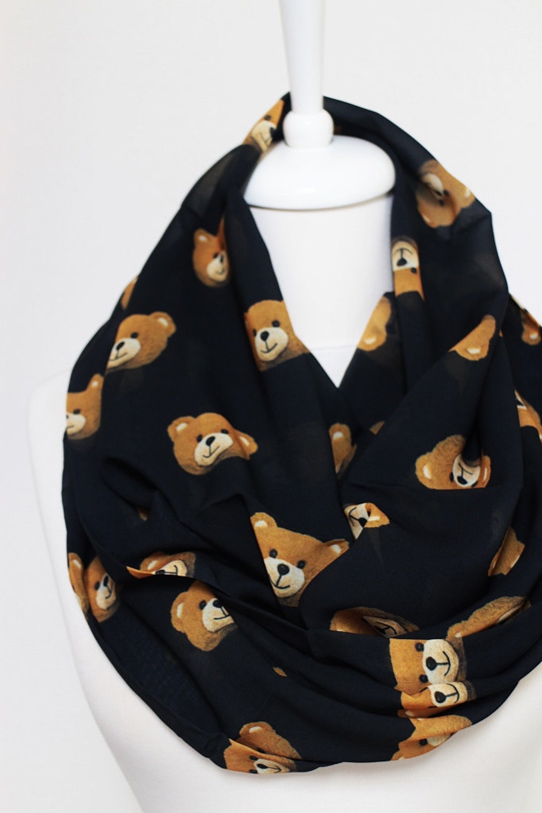 Teddy Bear Print Infinity Scarf Circle Scarf Loop Geek - Etsy