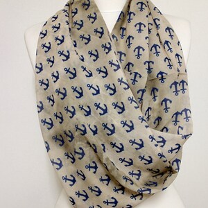 Anchor Pattern Chiffon Infinity Scarf Circle Scarf, Scarves Gift Ideas ...
