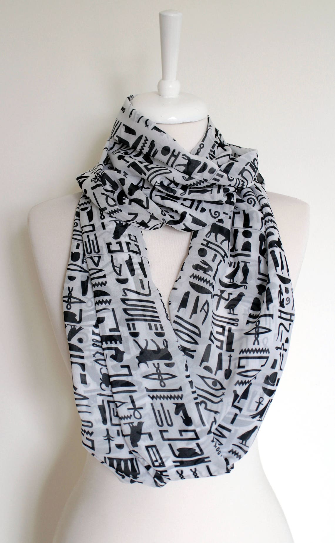 Egyptian Hieroglyphics Pattern Infinity Scarf Circle Scarf - Etsy