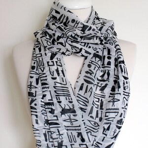 Egyptian Hieroglyphics Pattern Infinity Scarf, Circle Scarf, Loop Scarf ...