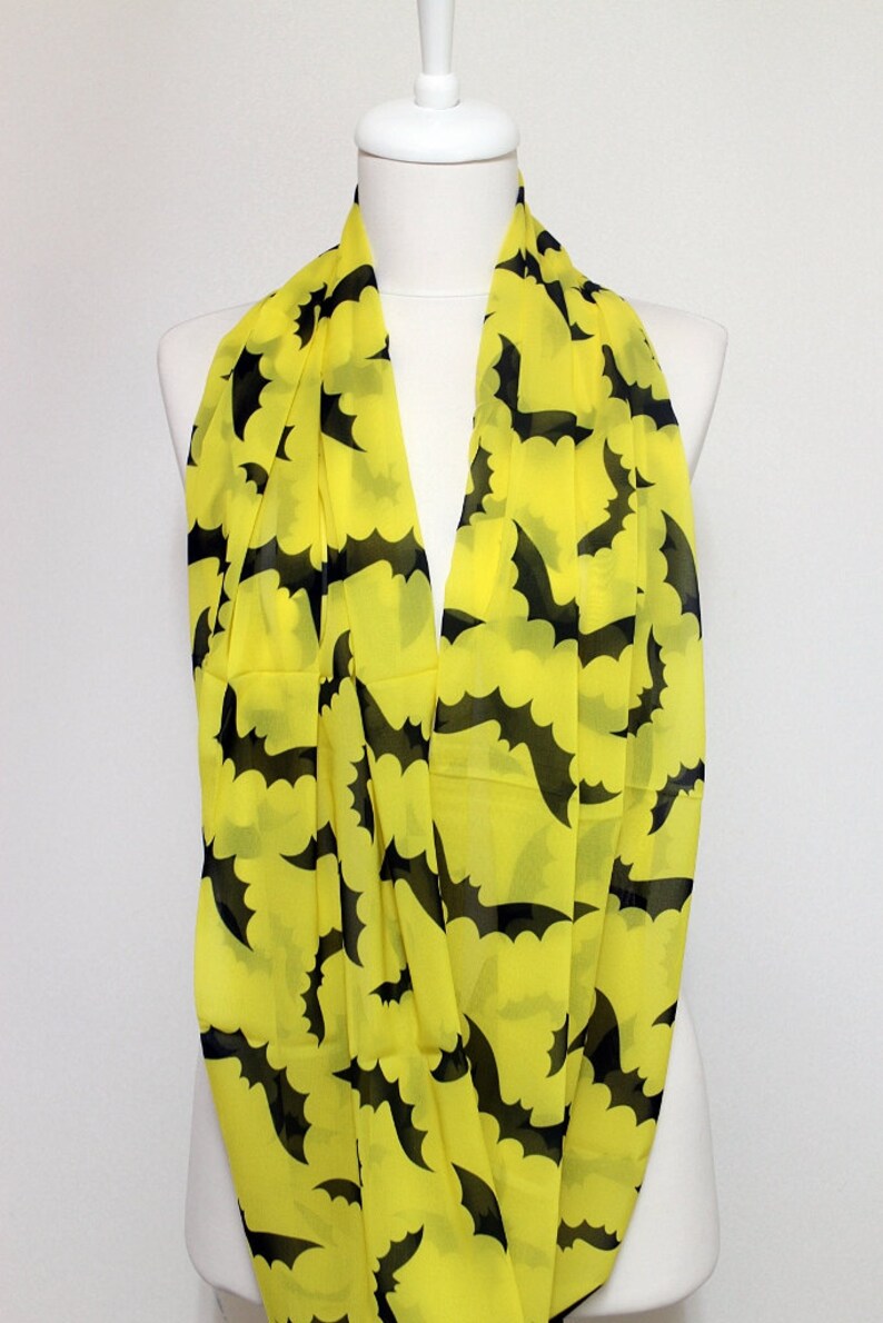 Bat Pattern Infinity Scarf Circle Scarf Wide Scarf Geek - Etsy
