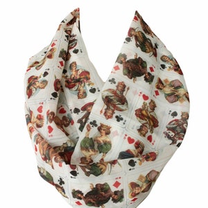 Playing Cards Infinity Scarf Casino Scarf Circle Scarf Gift for Gambler ...