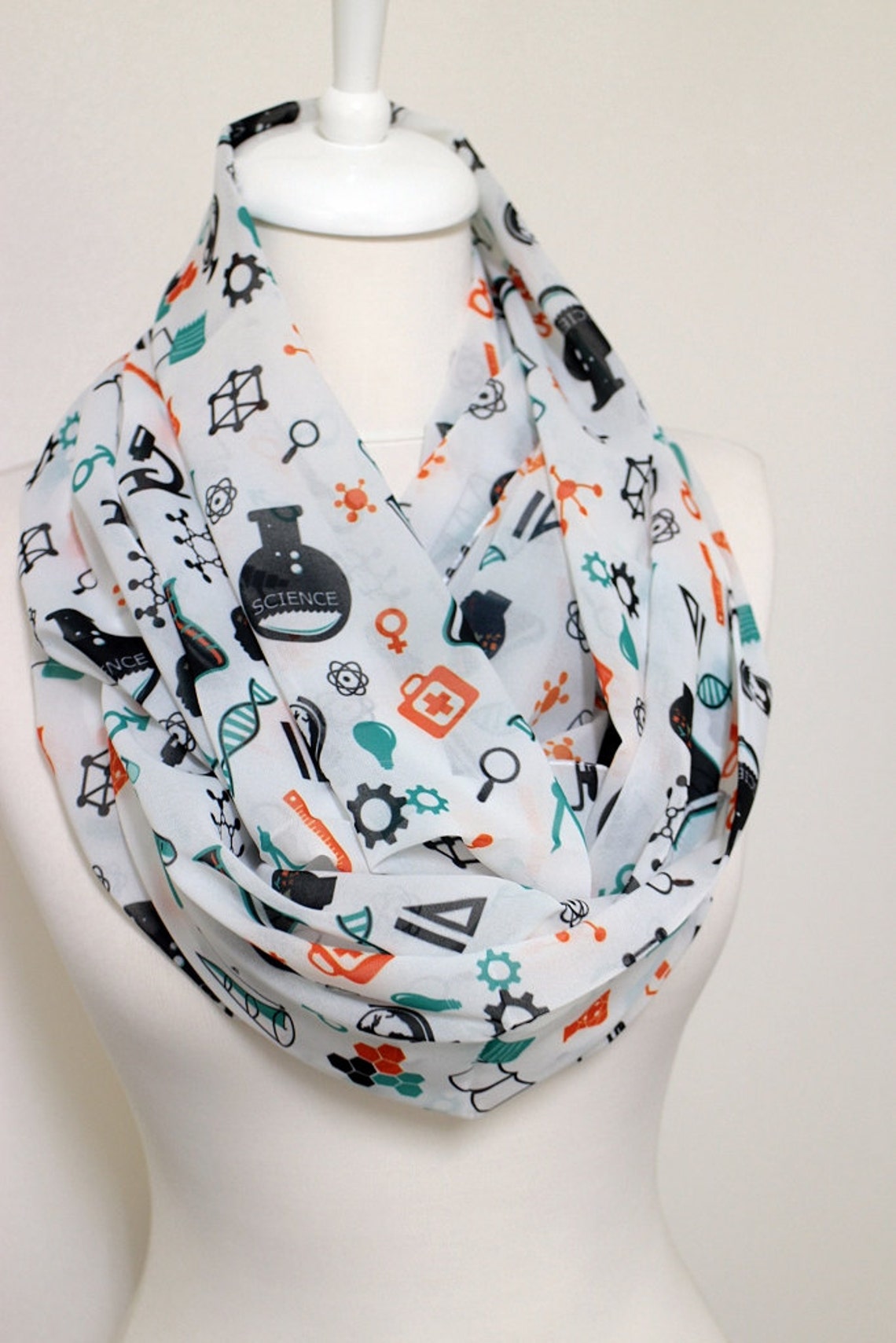 Science Scarf Infinity Print Scarf Chemistry Scarf Atom - Etsy