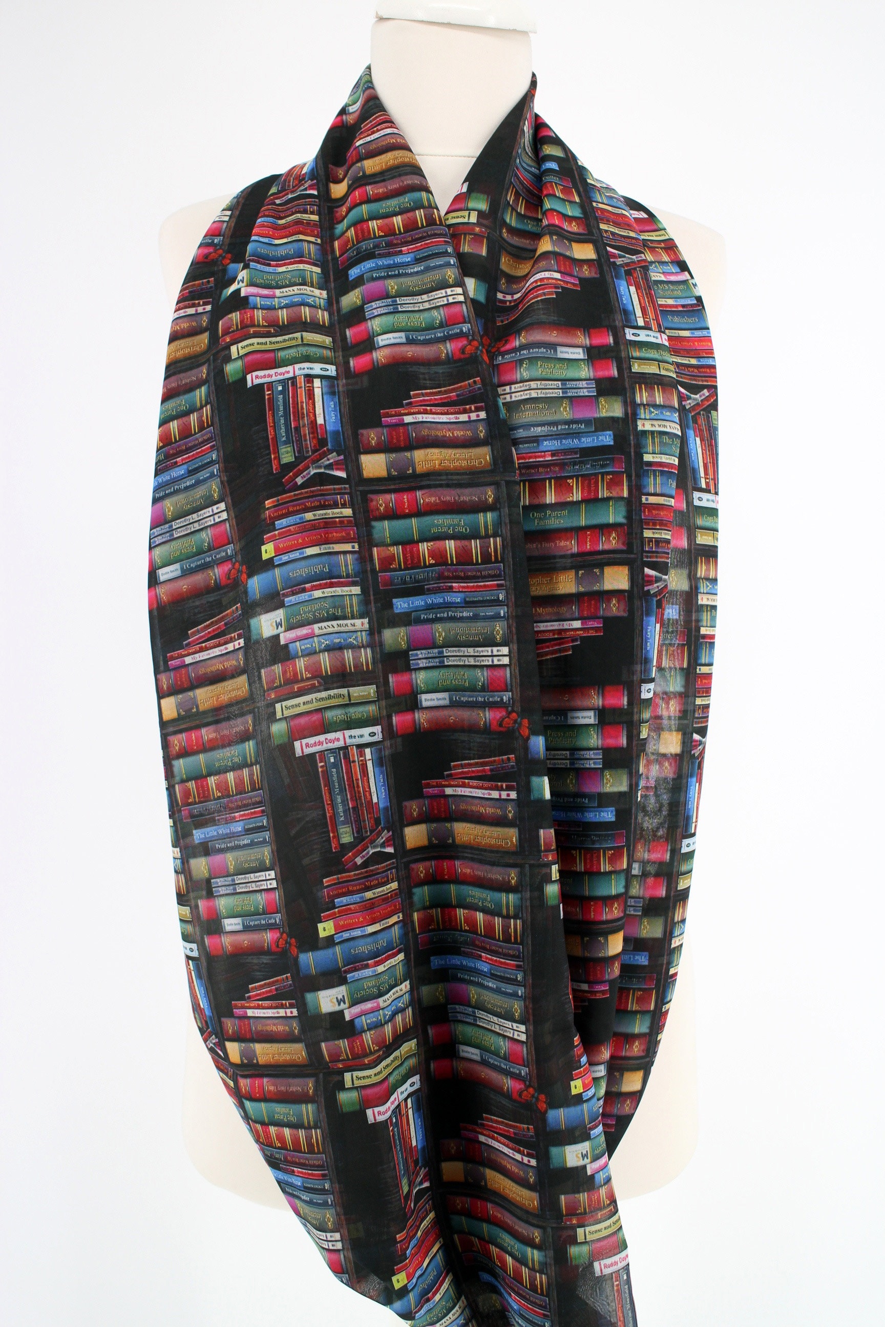 Bookshelf Scarf Infinity Scarf Book Scarf Book Lover Gift - Etsy UK