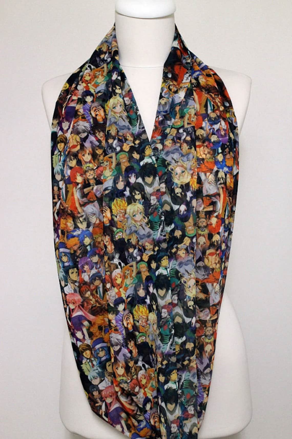 Anime Infinity scarf Colorful Funny Geek scarf Circle scarf | Etsy