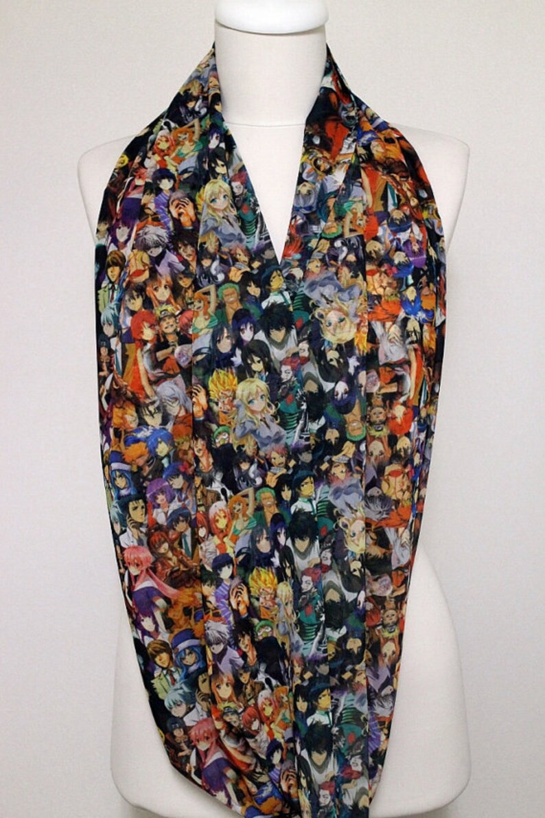 Anime Infinity scarf Colorful Funny Geek scarf Circle scarf | Etsy
