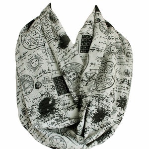 Old Texture and Magic Symbols Infinity Circle Scarf Spring Fall Summer ...