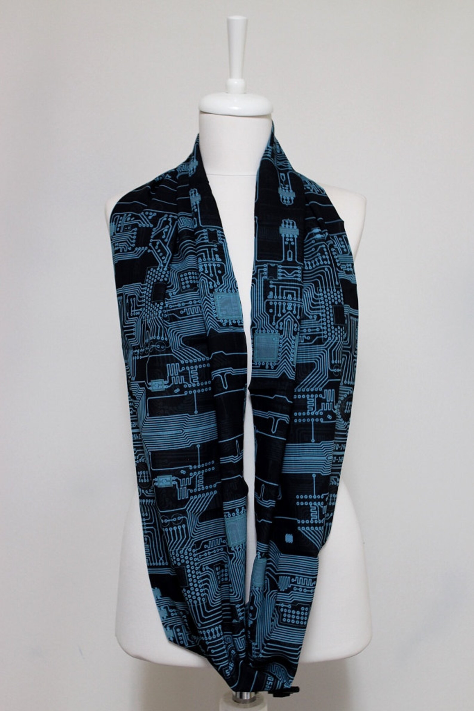 PC Circuit Board Infinity Scarf Wearable Technology Print Geek | Etsy