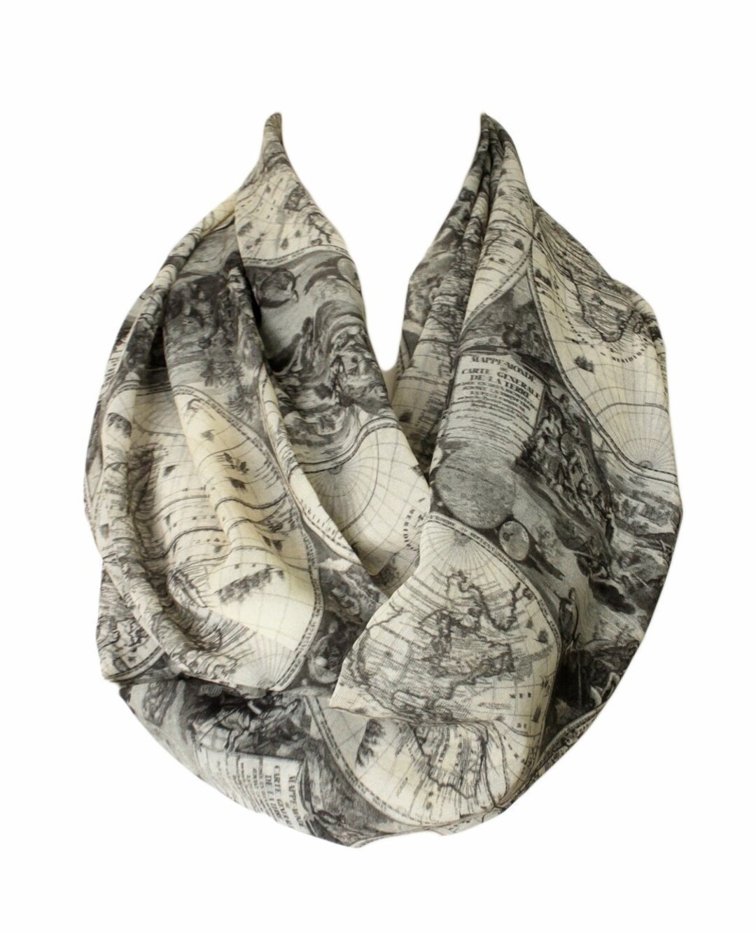 Old World Map Infinity Scarf Scarves Loop Scarf Gift Ideas for Her ...
