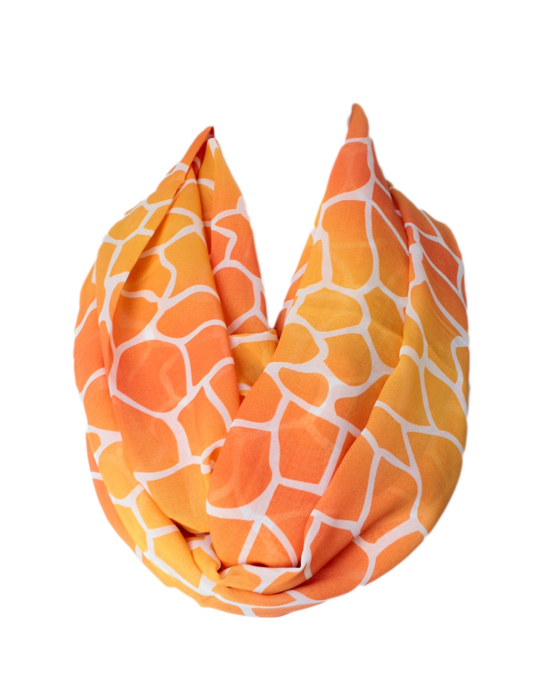 Giraffe Skin Pattern Infinity Scarf Animal Scarf Loop Scarf Circle ...