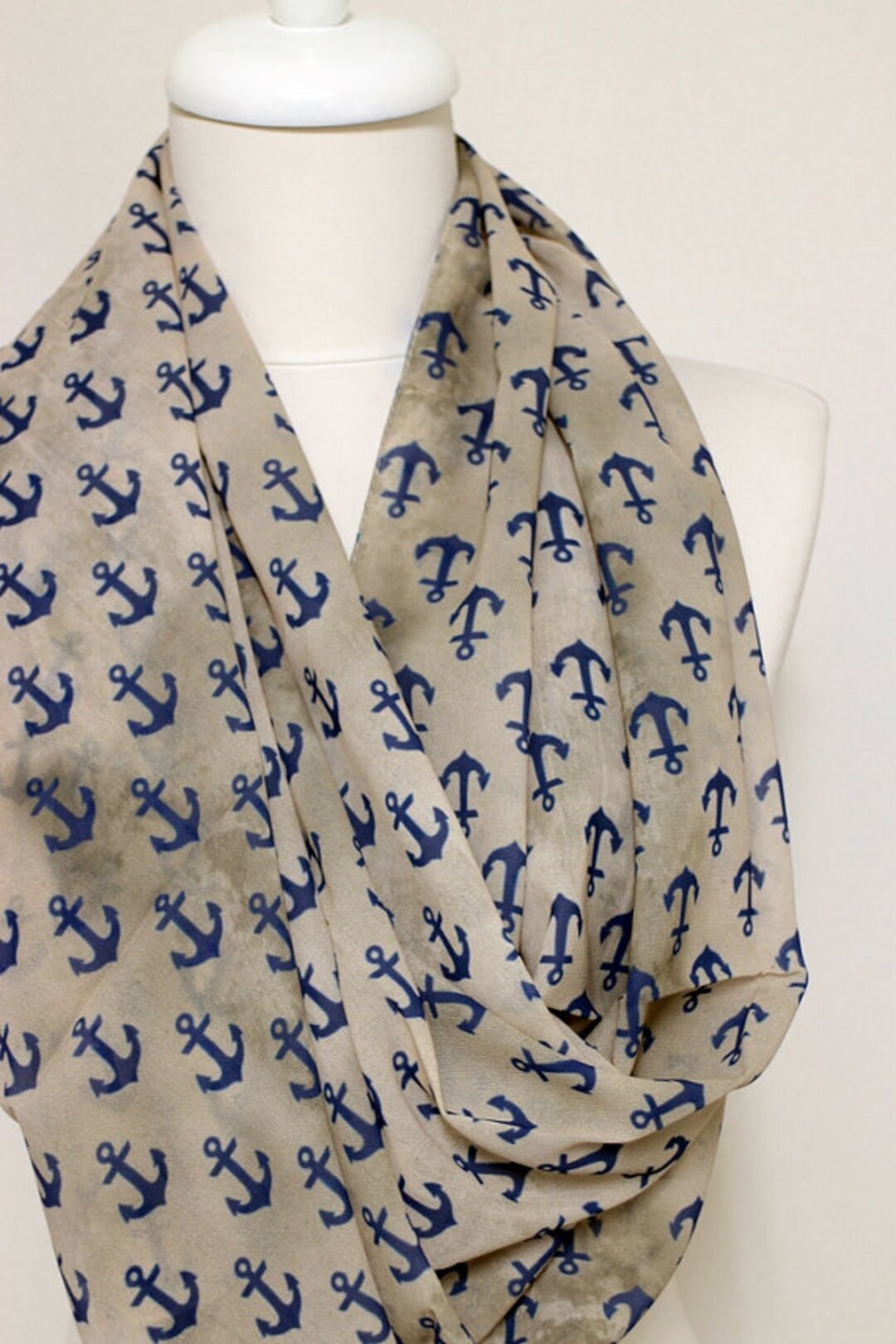 Anchor Pattern Chiffon Infinity Scarf Circle Scarf, Scarves Gift Ideas ...