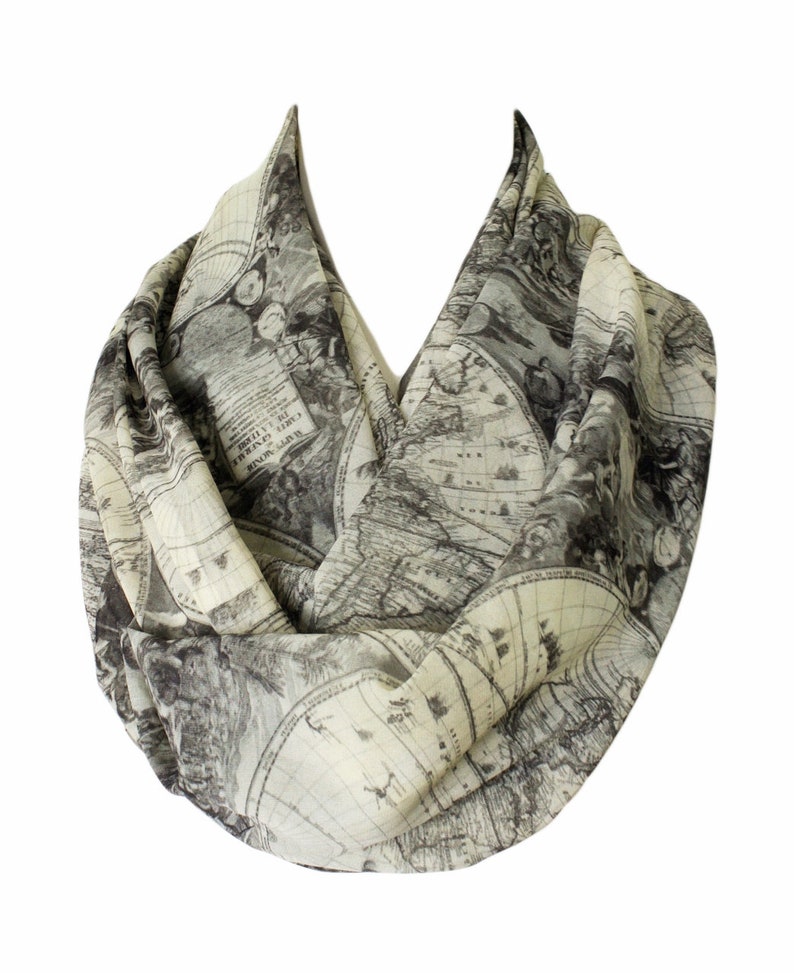 Old World Map Infinity Scarf Scarves Loop Scarf Gift Ideas for - Etsy