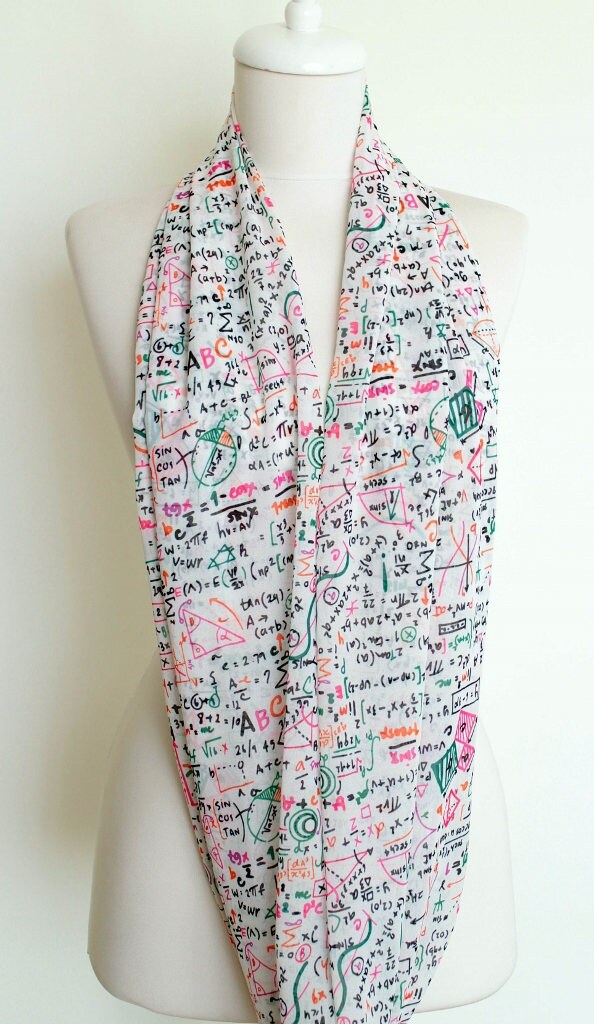 Mathematics Pattern Scarf Infinity Scarf Fall Fashion Geek - Etsy
