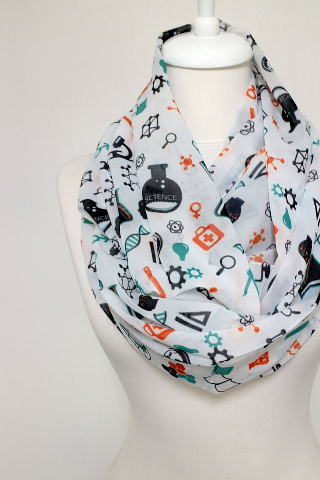 Science Scarf Infinity Print Scarf Chemistry Scarf Atom Printed Long ...